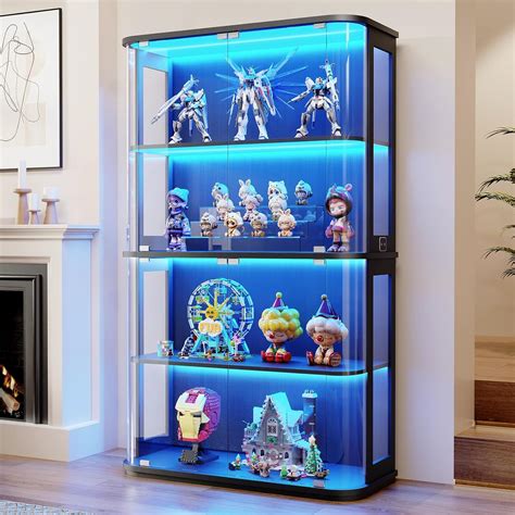 Brottar Large Display Cabinet With Glass Door 4 Tier Curio Cabinet
