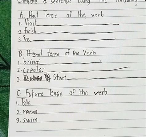 Compose A Sentence Using The Following A Past StudyX