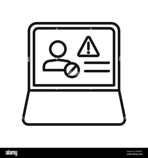 Unauthorized Access Icon Black Line Art Vector In Black And White Outline Set Collection Sign