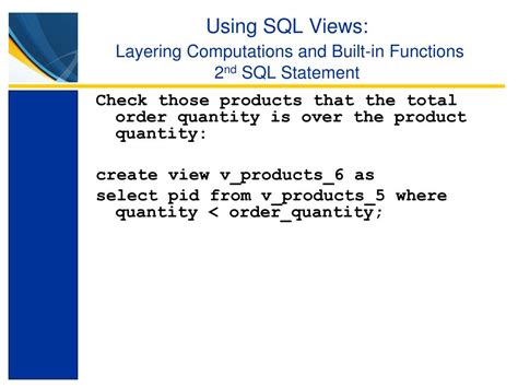 PPT SQL Views PowerPoint Presentation Free Download ID 3172692