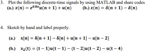 Solved Plot The Following Discrete Time Signals By Using Chegg Com