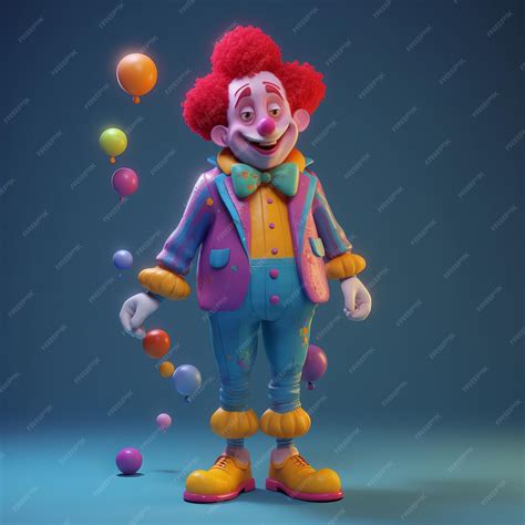 Premium Ai Image A Colorful Crazy Circus Clown