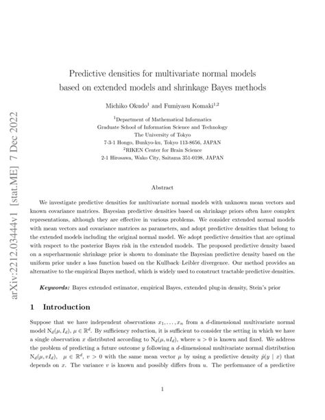 Predictive Densities For Multivariate Normal Models Based On Extended Models And Shrinkage Bayes
