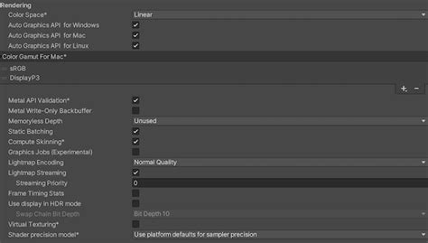 Unity Manual Windows Player Settings