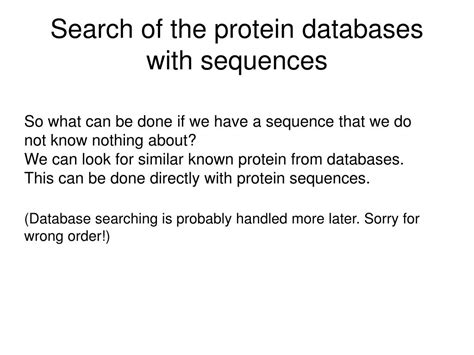 Ppt Protein Sequence Databases Powerpoint Presentation Free Download Id 6033414