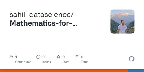 Github Sahil Datasciencemathematics For Machine Learning And Data