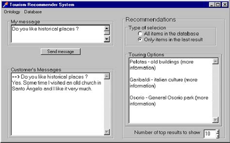 A Snapshot Of The Tourism Recommender System Download Scientific Diagram