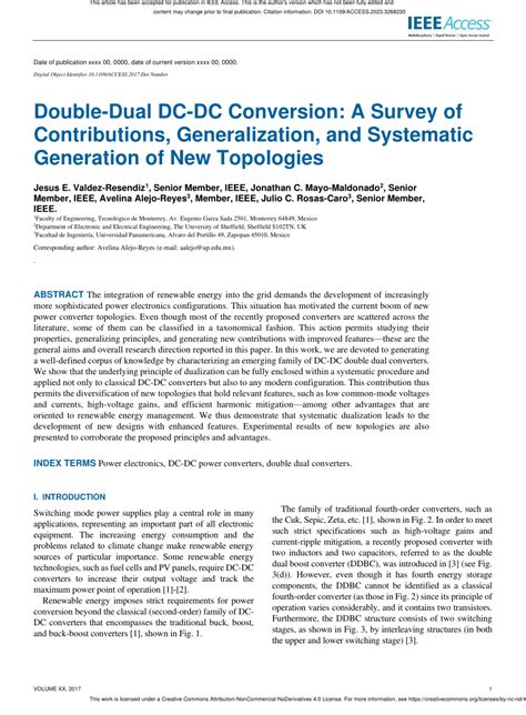 Pdf Double Dual Dc Dc Conversion A Survey Of Contributions
