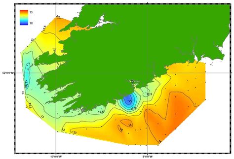 Horizontal Salinity Above And Temperature Below Distribution Taken