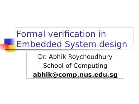 Ppt Formal Verification In Embedded System Design Dokumentips
