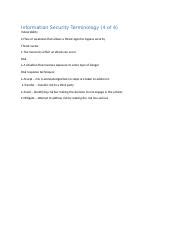 Defining Information Security Docx Information Security Terminology