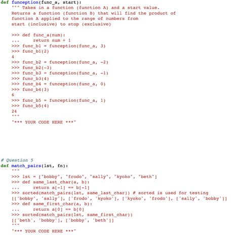 solved def funception func a start takes in a function
