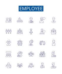 Employee Line Icons Signs Set Design Collection Vector Image