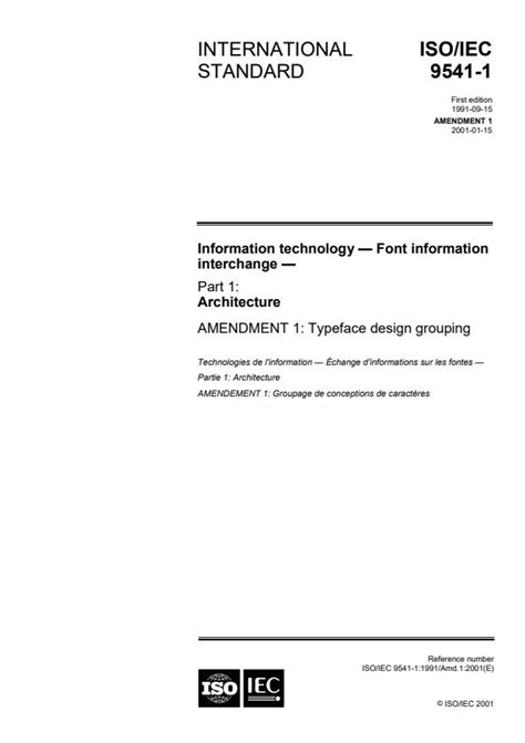 ISO IEC 9541 1 1991 Amd 1 2001 Information Technology Font Information Interchange Part 1
