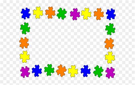 Free Orizontal Autism Puzzle Piece Border Nohatcc
