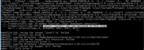 Cygwin Tesseract 303 Compile Error Select Was Not Declared In