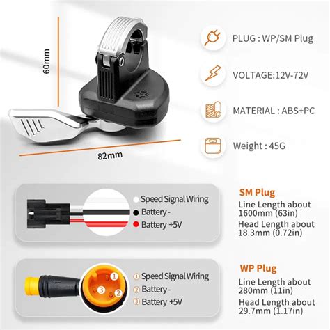 108 2 E Bike Thumb Throttle With 3 Pin Sm And Wp Plug Electric Bicycle