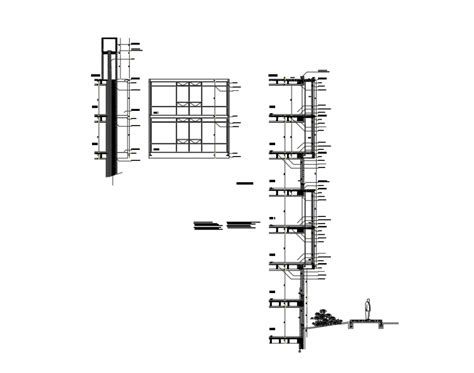 Multi Story Building Facade Section Constructive Details Dwg File