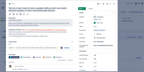 Populate A Custom Field From Test Case To Be Displ