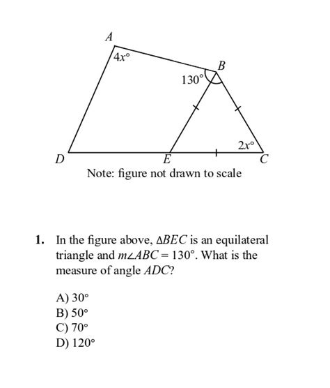 Geometry What Is Measure Of A Quadrilateral With An Equalateral Triangle Within The Shape