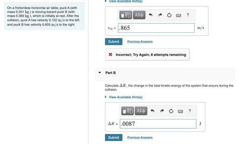 Solved On A Frictionless Horizontal Air Table Puck A With