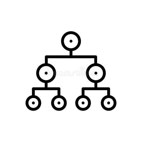 Black Line Icon For Structured Framework And Blockchain Stock Vector Illustration Of