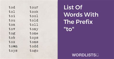 List Of Words With The Prefix Arch