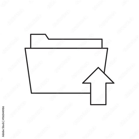 Outline Document Folder Icon Isolated On White Background Stock Vector Adobe Stock