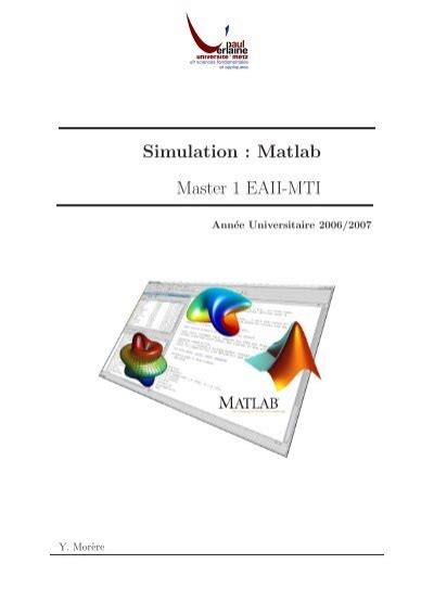 Simulation Matlab Master 1 Eaii Mti Lasc