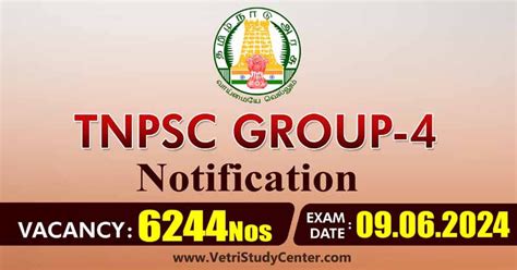Tnpsc Group 4 Notification 2024 Exam Date 6244 Vacancy