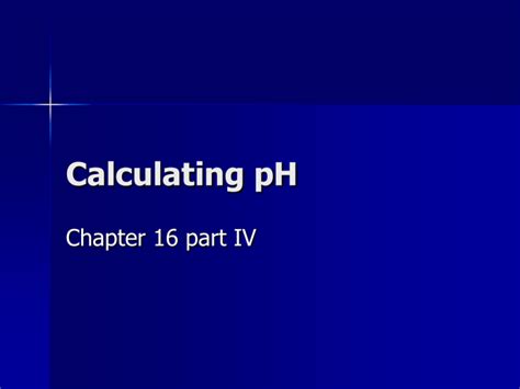 Calculating PH