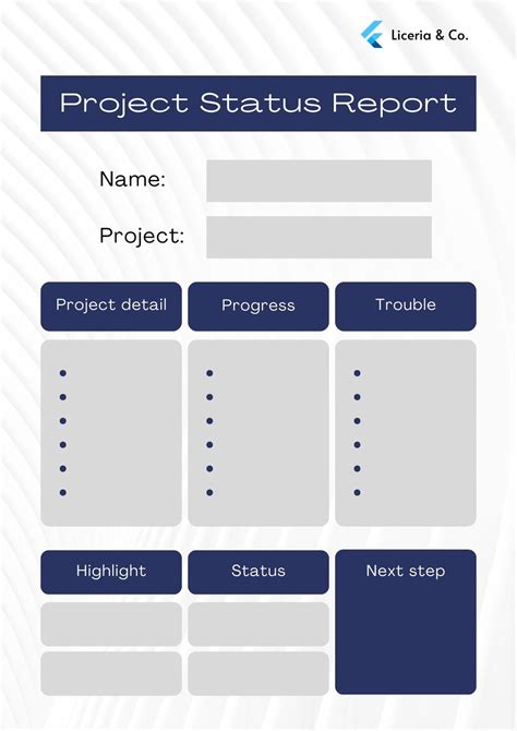 Project Status Report Sample Progress Report Template