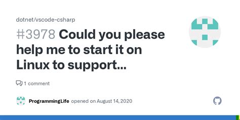 Could You Please Help Me To Start It On Linux To Support Unity D Issue Dotnet Vscode