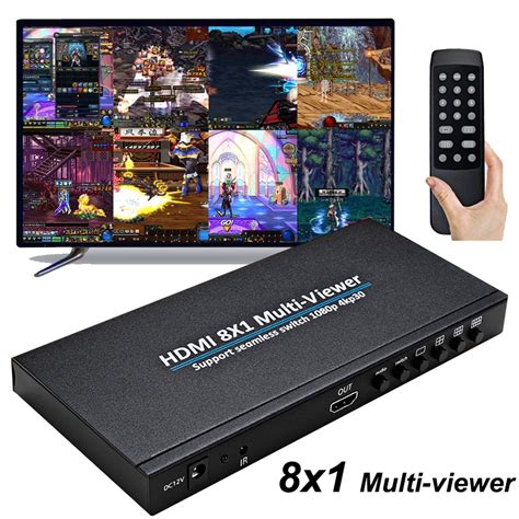 4k 8x1 Hdmi Multiviewer Quad Screen Divider Multi Viewer 8 In 1 Out Seamless Switch 6 Display