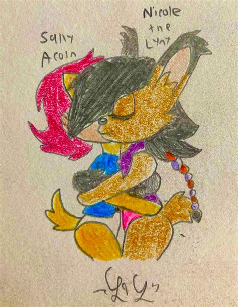 Nicole Hugging Sally Acorn By Lugialover249 On Deviantart