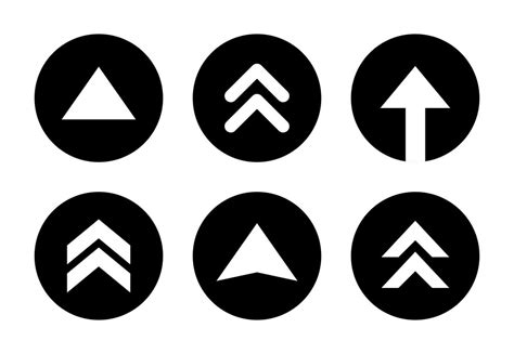 Swipe Up Arrow Button Icon On Black Circle Scroll Button Vector