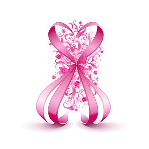 Premium Ai Image Classic Pink Ribbon Isolated On White