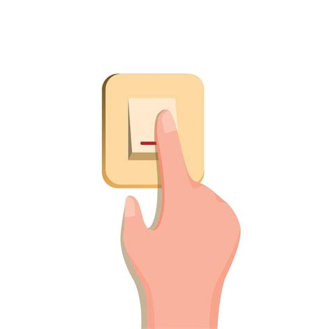 Toggle Switch Hand Turning Off The Light For Save Electricity In