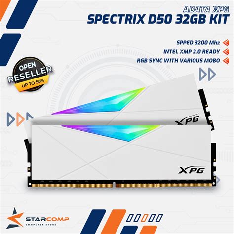 Jual Adata Xpg Spectrix D50 Rgb 32gb Kit 3200 2x16gb Ram Ddr4 3200mhz Shopee Indonesia