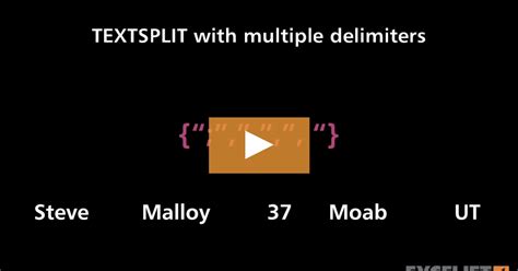 textsplit with multiple delimiters video exceljet