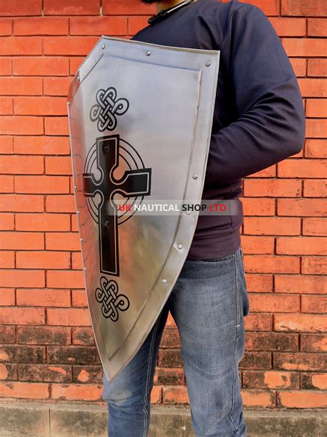 Medieval Templar Knight Shield Crusader Shield 18 Gouge Steel Templar Medieval Templar Knight Shield Crusader Shield 18 Gouge Steel Templar