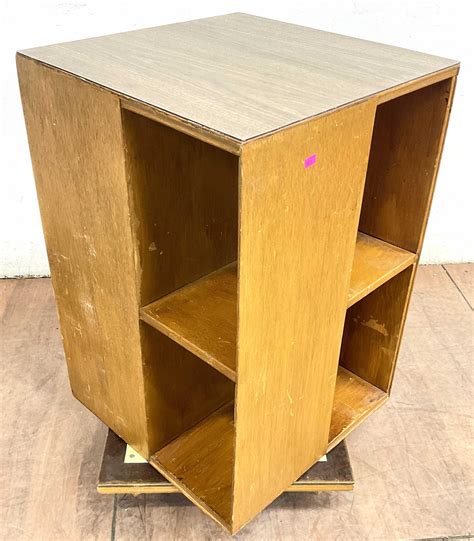 Lot Custom Fruitwood Lazy Susan Library Bookcase