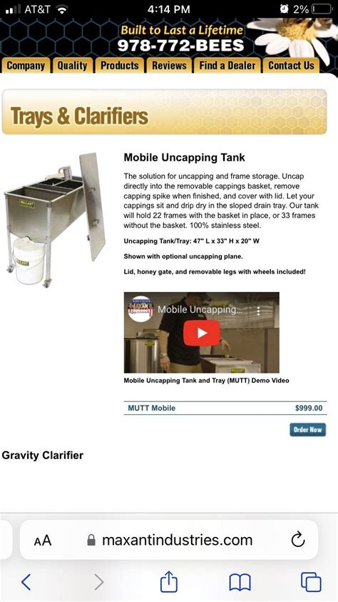 Maxant Mobile Uncapping Tank Beesource Beekeeping Forums