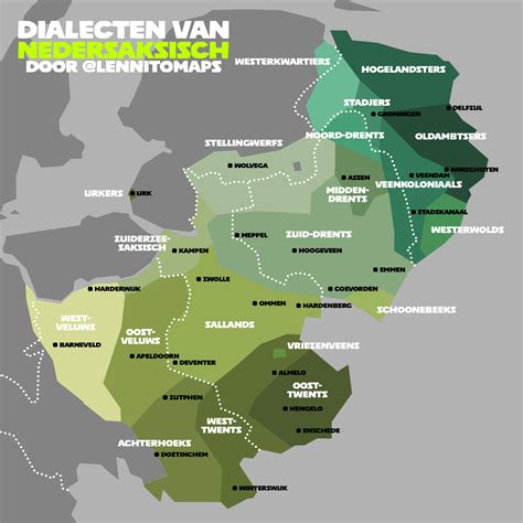 Dialect Map Of Low Saxon In The Netherlands R Mapporn