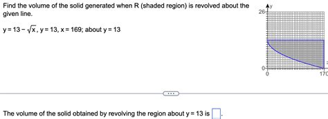 Solved Find The Volume Of The Solid Generated When R S