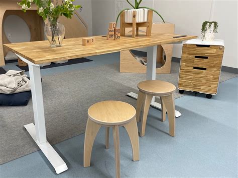 ChopValue Adjustable Height Table Natural Pod
