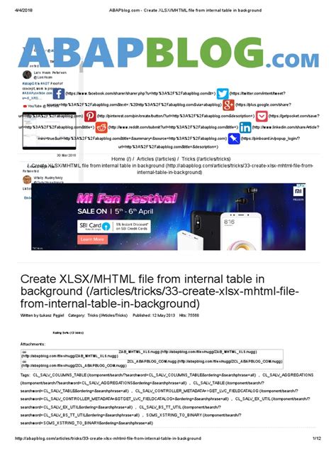 Creating Excel Files From Internal Tables In The Background In Abap Pdf Microsoft Excel