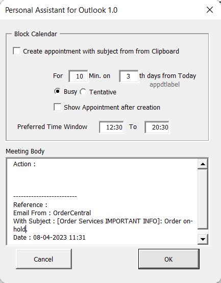 Automating Appointment Booking In Outlook Using VBA For Increased