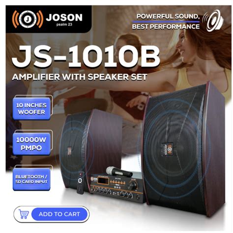 Joson 1010 Multifunction Professional Karaoke Sound System 10 Inch Amplifier Speakers Set