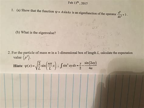 Solved Show That The Function Psi A Sin Kx Is An Chegg Com